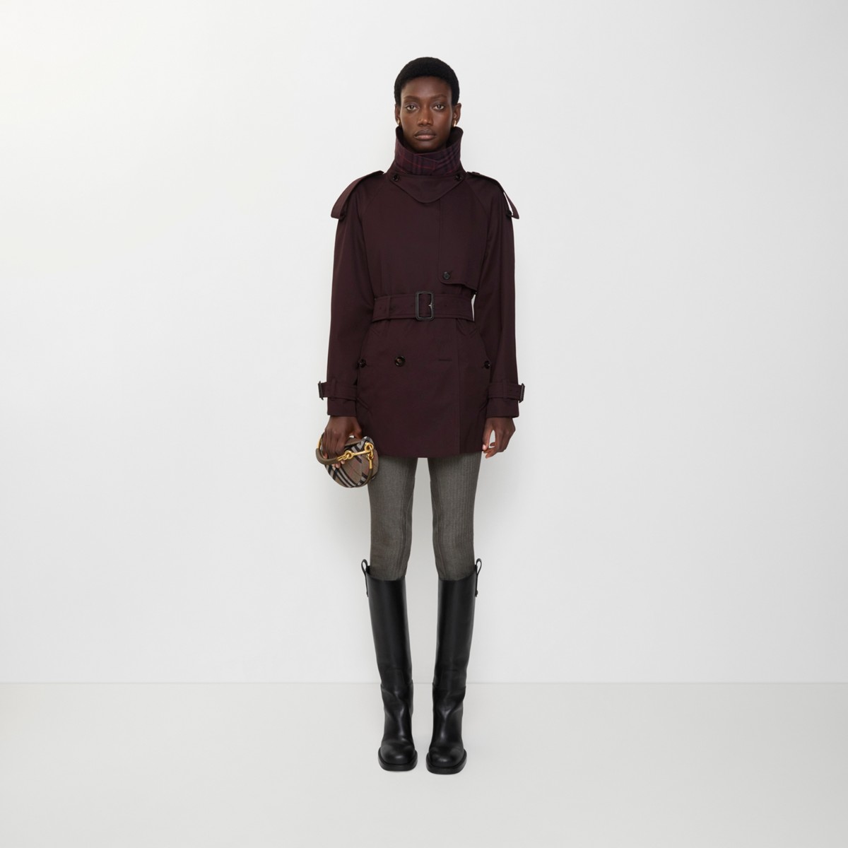 BURBERRY Short Gabardine Fitzrovia Trench Coat